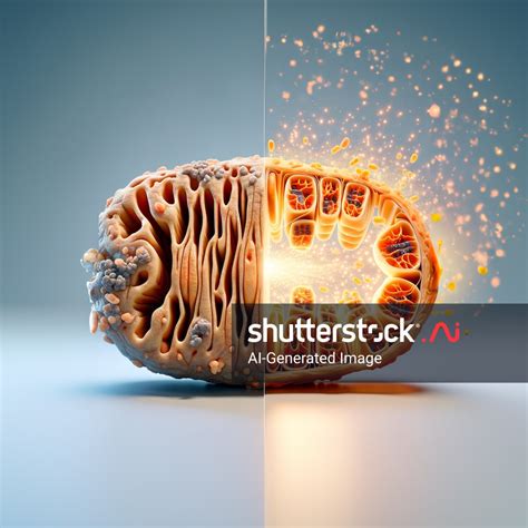 Realistic Cross Section Unhealthy Mitochondria Transitioning Ai Generated Image 2397571017