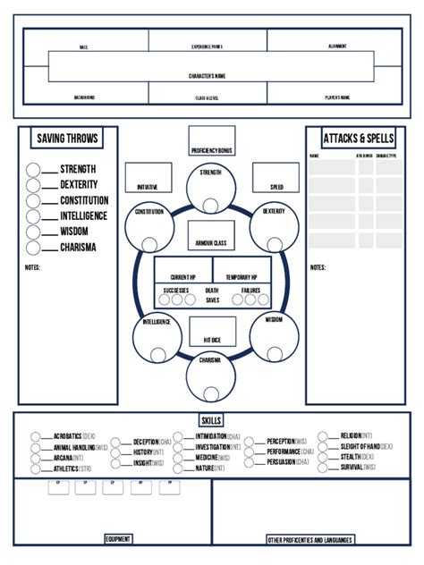 Character Sheet Pdf Tabletop Games Entertainment