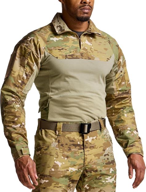 Cqr Mens Tactical Combat Shirt 1 4 Zip Long Sleeve Breathable