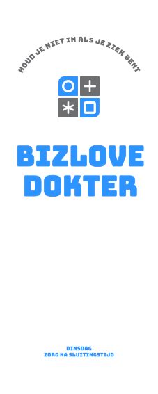 파란색과 회색의 심볼로고와 내과이름이 있는 심플한 디자인의 홍보용 미리캔버스