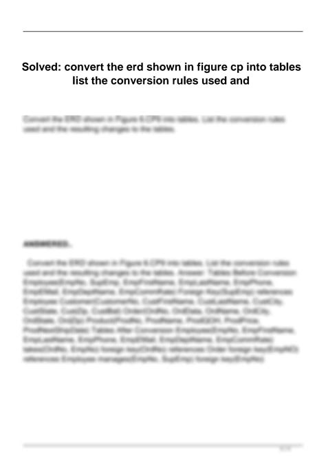 Solution Solved Convert The Erd Shown In Figure 6 Cp9 Into Tables List