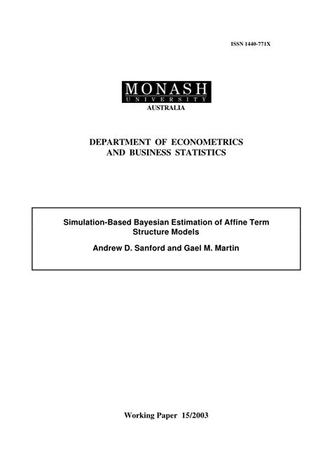 Pdf Simulation Based Bayesian Estimation Of Affine Term Structure Models