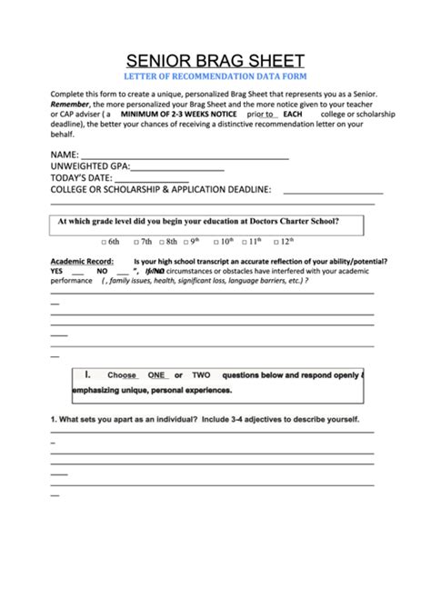 28 Brag Sheets Free To Download In Pdf