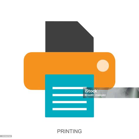 Ikon Printer Dalam Gaya Datar Terisolasi Pada Warna Putih Ilustrasi
