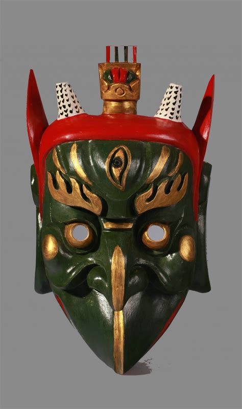 “雷公”南丰傩堂戏面具（高清图） 面具 中国傩戏网