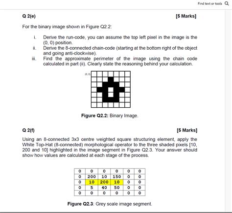 Solved For The Binary Image Shown In Figure Q22 I Derive