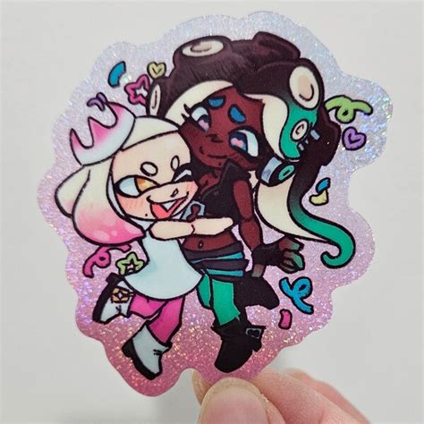 Pearl And Marina Splatoon 2” Glitter Holographic Sticker Etsy