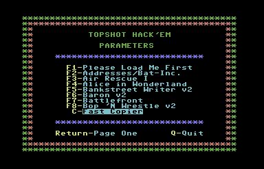 CSDb Topshot Hack Em Parameters V4 CSDb Topshot Hack Em Parameters V4