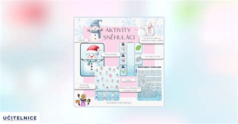 Aktivity Sněhuláci Učitelnice Aktivity Sněhuláci Učitelnice