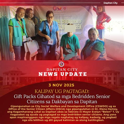 City Kalipay Ug Pagtagad 𝗚𝗜𝗙𝗧 𝗣𝗔𝗖𝗞𝗦 𝗚𝗜𝗛𝗔𝗧𝗢𝗗 𝗦𝗔 𝗠𝗚𝗔 𝗕𝗘𝗗𝗥𝗜𝗗𝗗𝗘𝗡 𝗦𝗘𝗡𝗜𝗢𝗥