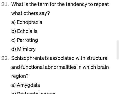 Solved What Is The Term For The Tendency To Repeat What