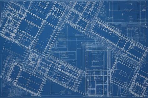 Premium Photo Abstract Blue Architecture Plans Building Engineering Blueprints