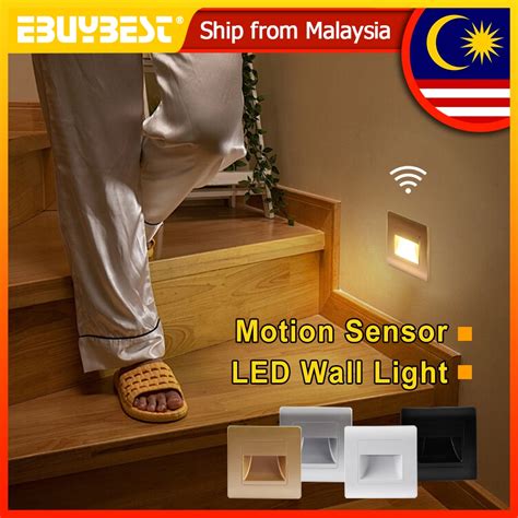 Ebuybest Led Corridor Staircase Light Recessed Indoor Wall Lamp Step Motion Sensor Light Stair