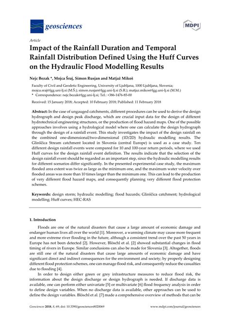 Pdf Impact Of The Rainfall Duration And Temporal Rainfall
