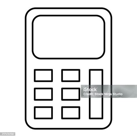 계산기 선 아이콘입니다 접촉 아이콘 편집 가능한 획 벡터 일러스트 레이 션 0명에 대한 스톡 벡터 아트 및 기타 이미지 0명 가리키기 가상현실 Istock