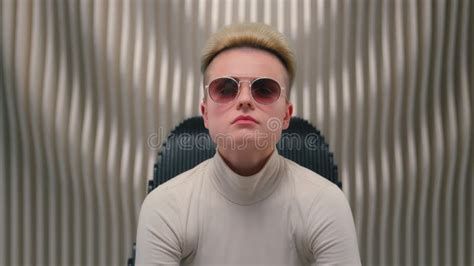 Cyber Gamer Girl Wearing Glasses In Neon Futuristic Space Cyberpunk Fashion Gaming Virtual