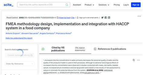 Fmea Methodology Design Implementation And Integration With Haccp System In A Food Company
