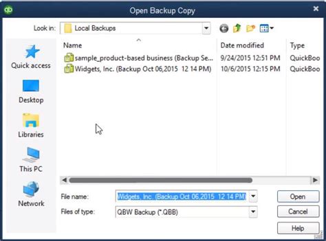 How To Restore A Quickbooks Company File From A Local Backup