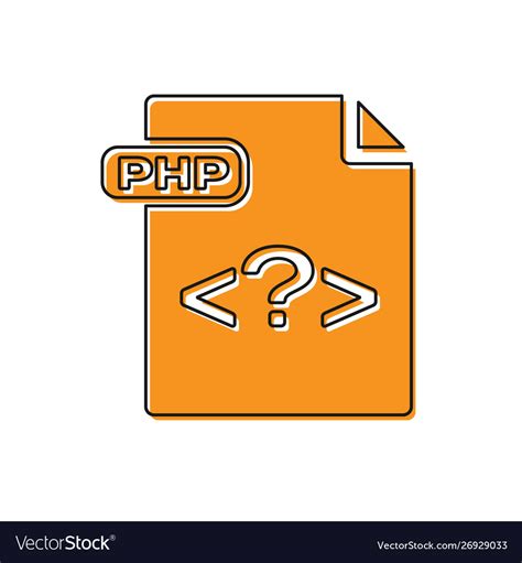 orange php file document download php button icon vector image