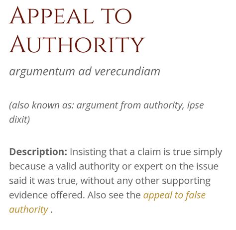 Argument From False Authority Authority