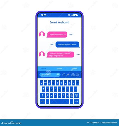 Smart Keyboard Smartphone Interface Vector Template Stock Vector Illustration Of Isolated