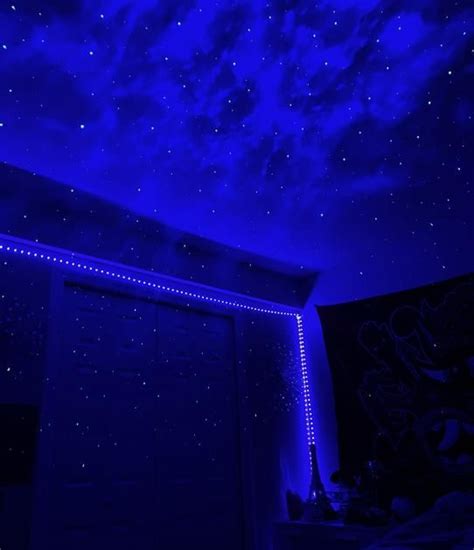 Elegant Aesthetic Blue Led Lights For A Serene Bedroom Ambience