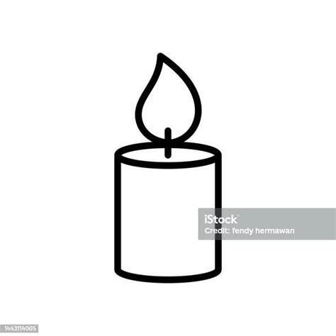 Template Desain Vektor Ikon Lilin Dengan Latar Belakang Putih Ilustrasi Stok Unduh Gambar