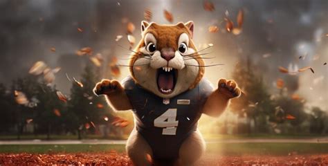 Premium Ai Image An Angry Squirrel With Big Chubby Cheeks And Peanuts