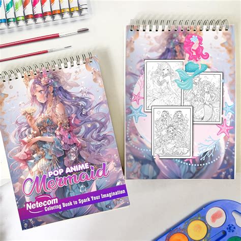 Netecom Pop Anime Mermaid Coloring Book Spiral Bound Nepal Ubuy