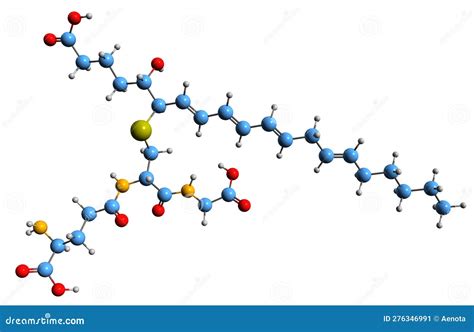 3d Image Of Leukotriene C4 Skeletal Formula Royalty Free Stock