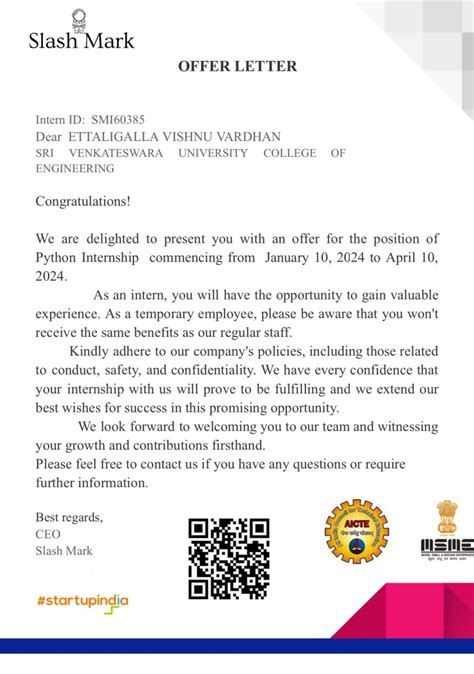 Vishnu Vardhan On Linkedin Slashmark Python Pythondevelopment Intern