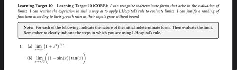 Solved Learning Target Learning Target CORE I Can Chegg Com