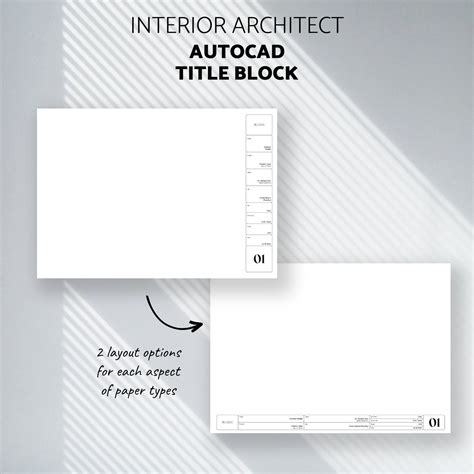 Vintage Interior Architect Title Block Templates Autocad Title Block
