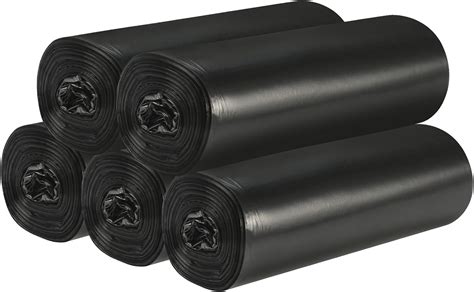 5 Rolls Small Trash Garbage Bags 4 Gallon Strong Thin