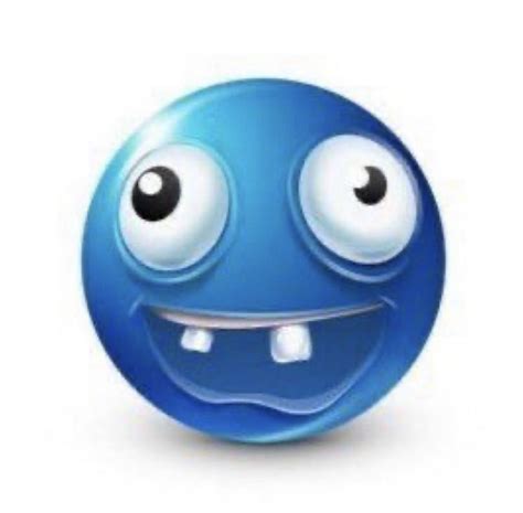 Blue Smiley Face With Big Eyes
