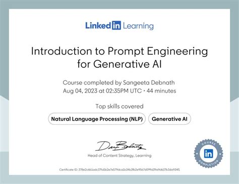 Sangeeta Debnath On Linkedin Certificate Of Completion