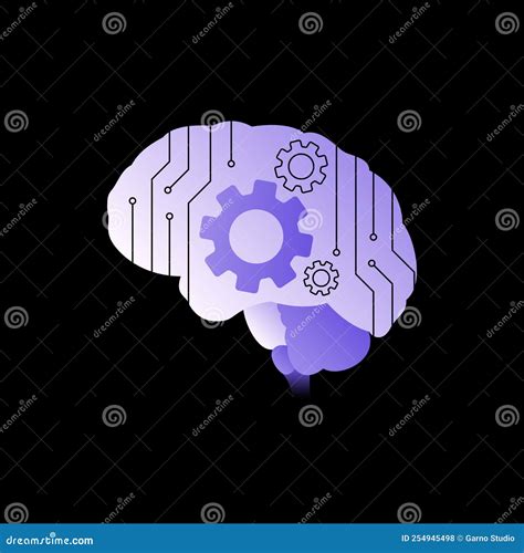 Graphic Human Brain Artificial Intelligence Element Stock Vector Illustration Of Connection