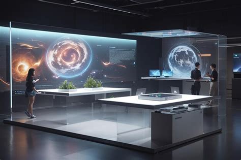 Premium Ai Image Spatial Holographic Displays Interactive 3d Workspace Visualization