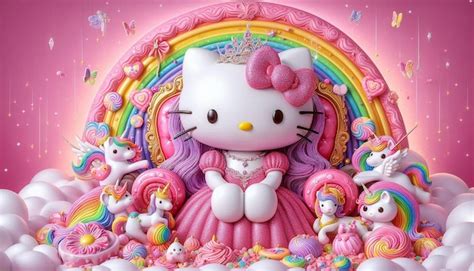 Hello Kitty 卡通公主 Premium Ai Generated Image