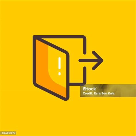 편집 가능한 획으로 색상 플랫 라인 아이콘 디자인을 로그아웃합니다 웹 페이지 모바일 앱 Ui Ux 및 Gui 디자인에 적합합니다 떠남에 대한 스톡 벡터 아트 및 기타 이미지