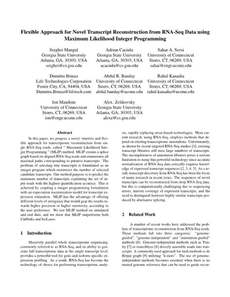 Flexible Approach For Novel Transcript Reconstruction From Rna Seq Data Using Maximum Likelihood