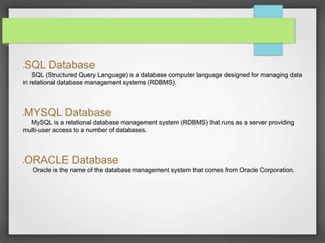 Difference Between Sql Mysql And Oracle