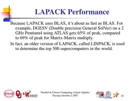 Ppt Parallel And Cluster Computing Linear Algebra Powerpoint