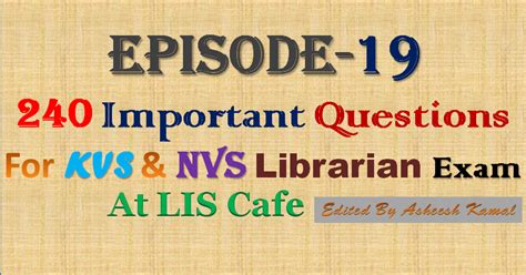 240 Important Questions With Answer For Kvs And Nvs Librarian Exam