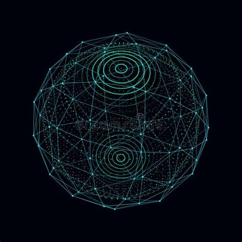 Vector Futuristic Sphere Of Particles And Lines Network Connection Big Data Abstract