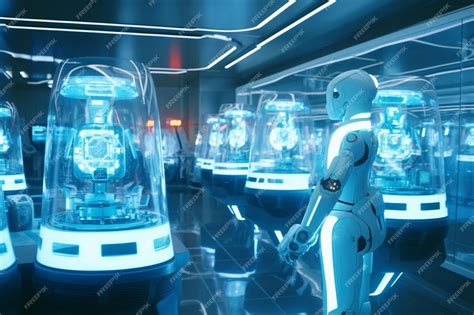 Robots Assembling Medical Devices In A Factory Premium Ai Generated Image