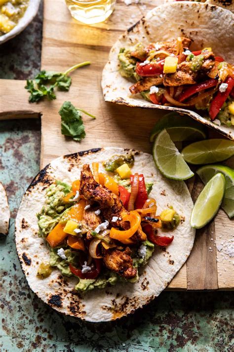 30 Minute Chicken Fajitas With Roasted Pineapple Salsa Verde Half