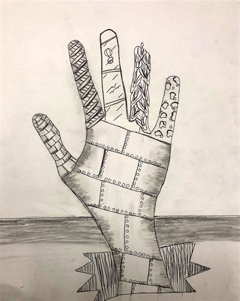 Texture Hand Drawing Easy Value And Texture Drawing Hands Pencil