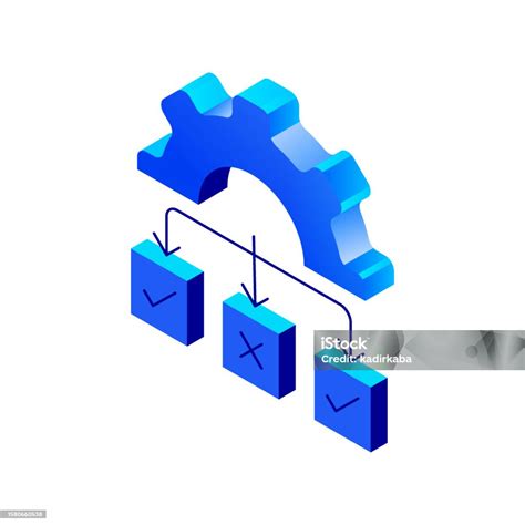 워크플로 조직 순서도 등각 투영 아이콘 및 3차원 디자인의 벡터 그림 등측투영법에 대한 스톡 벡터 아트 및 기타 이미지 등측투영법 아이콘 순서도 Istock