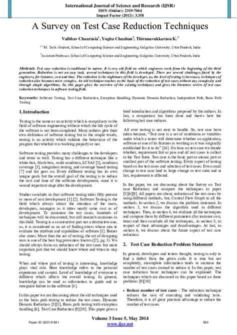 Pdf A Survey On Test Case Reduction Techniques